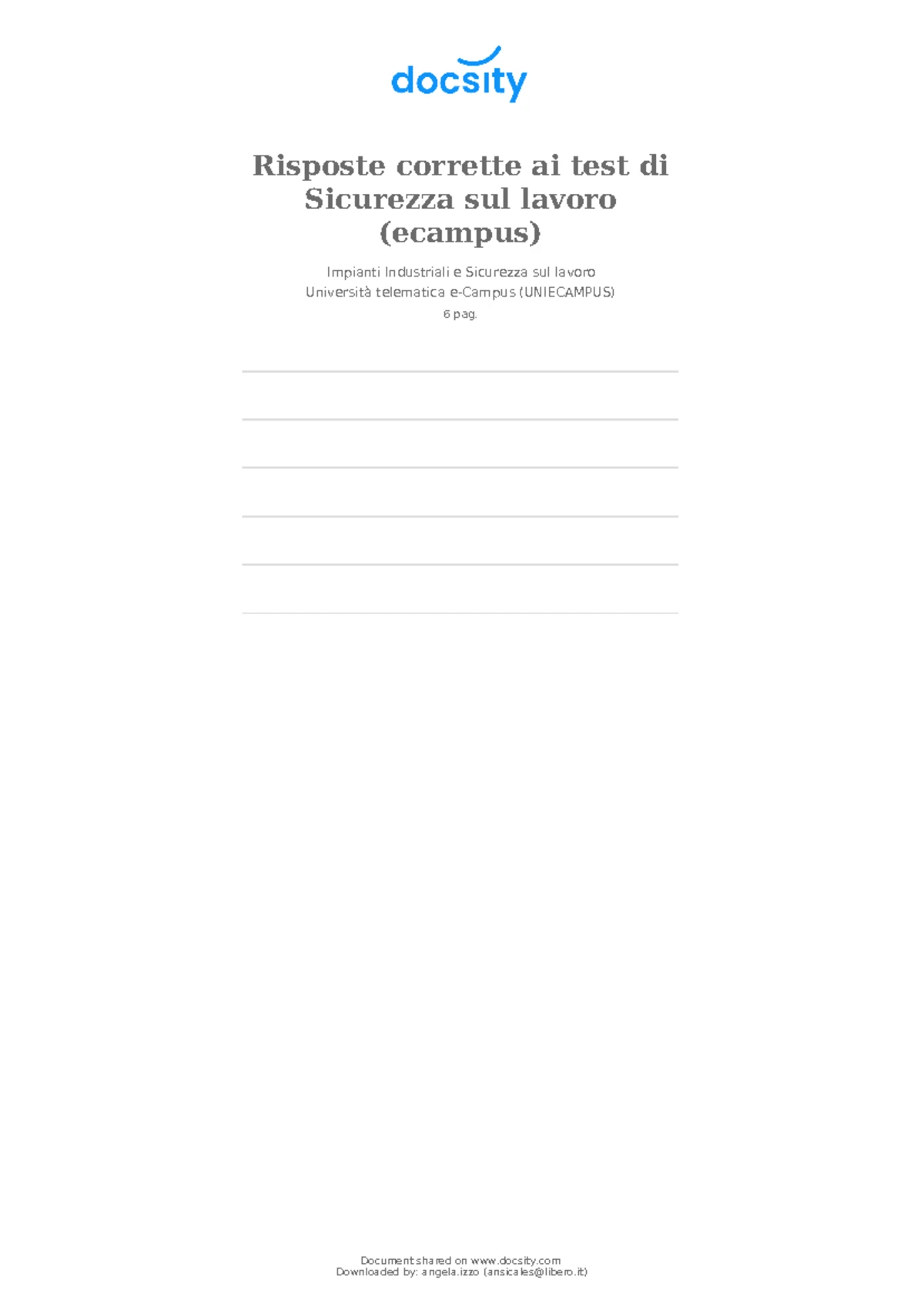 risposte corrette ai test di sicurezza sul lavoro ecampus - Risposte ...