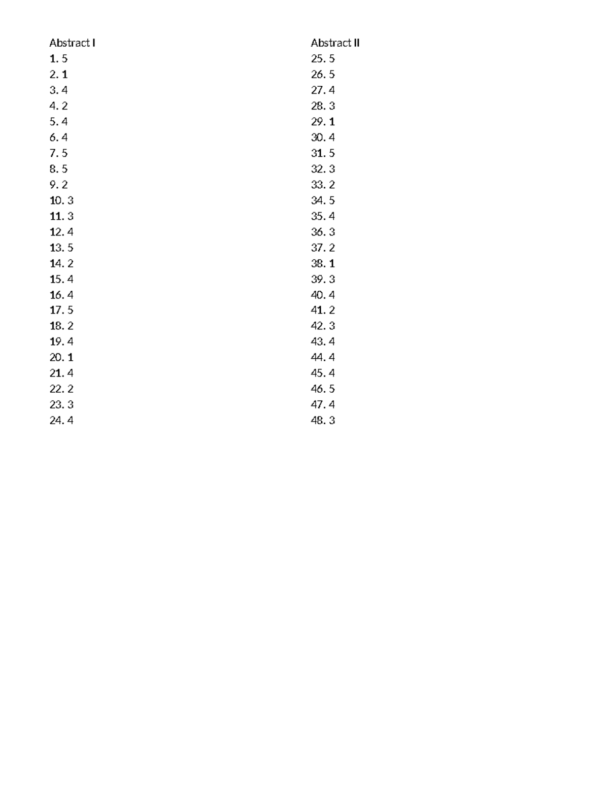 Abstract I - Abstract I Abstract II Sentence completion Inflexibility ...