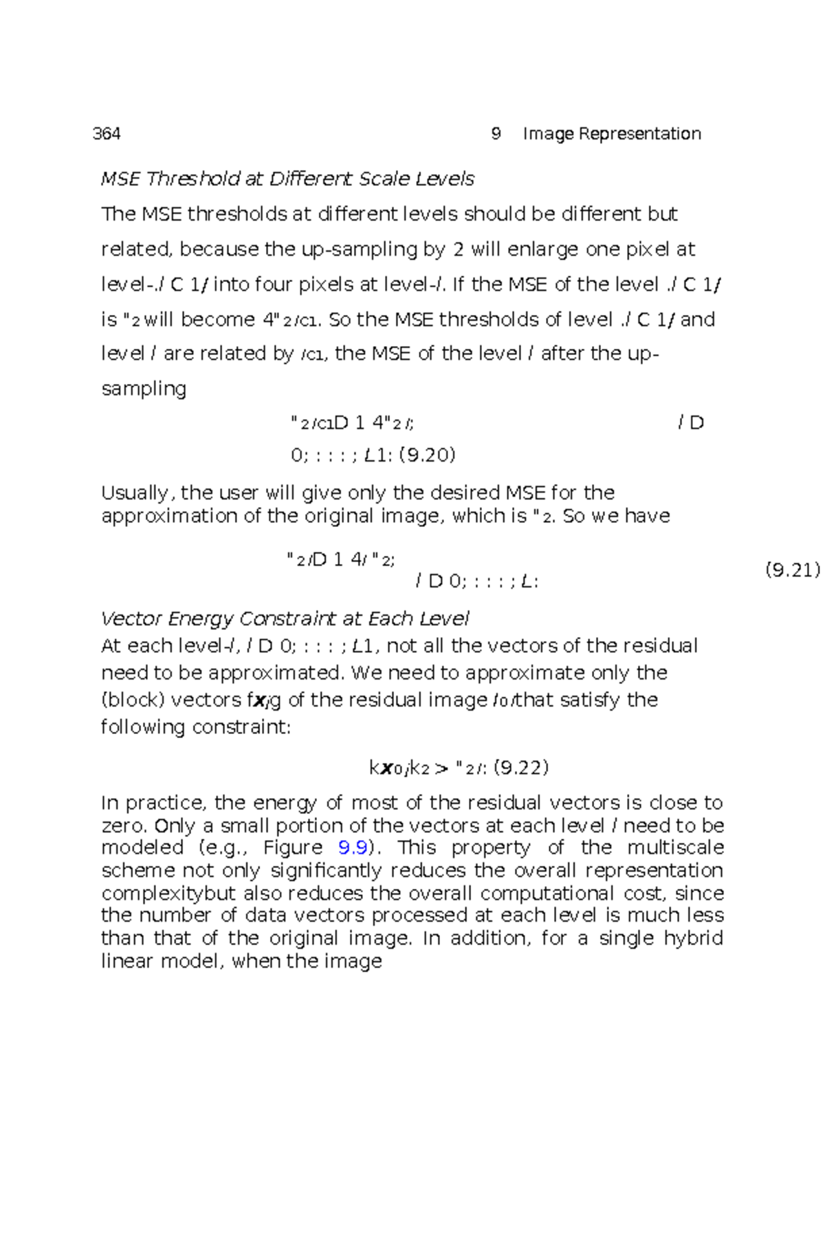 364 9 Image Representation: MSE Thresholds Across Scale Levels - Studocu