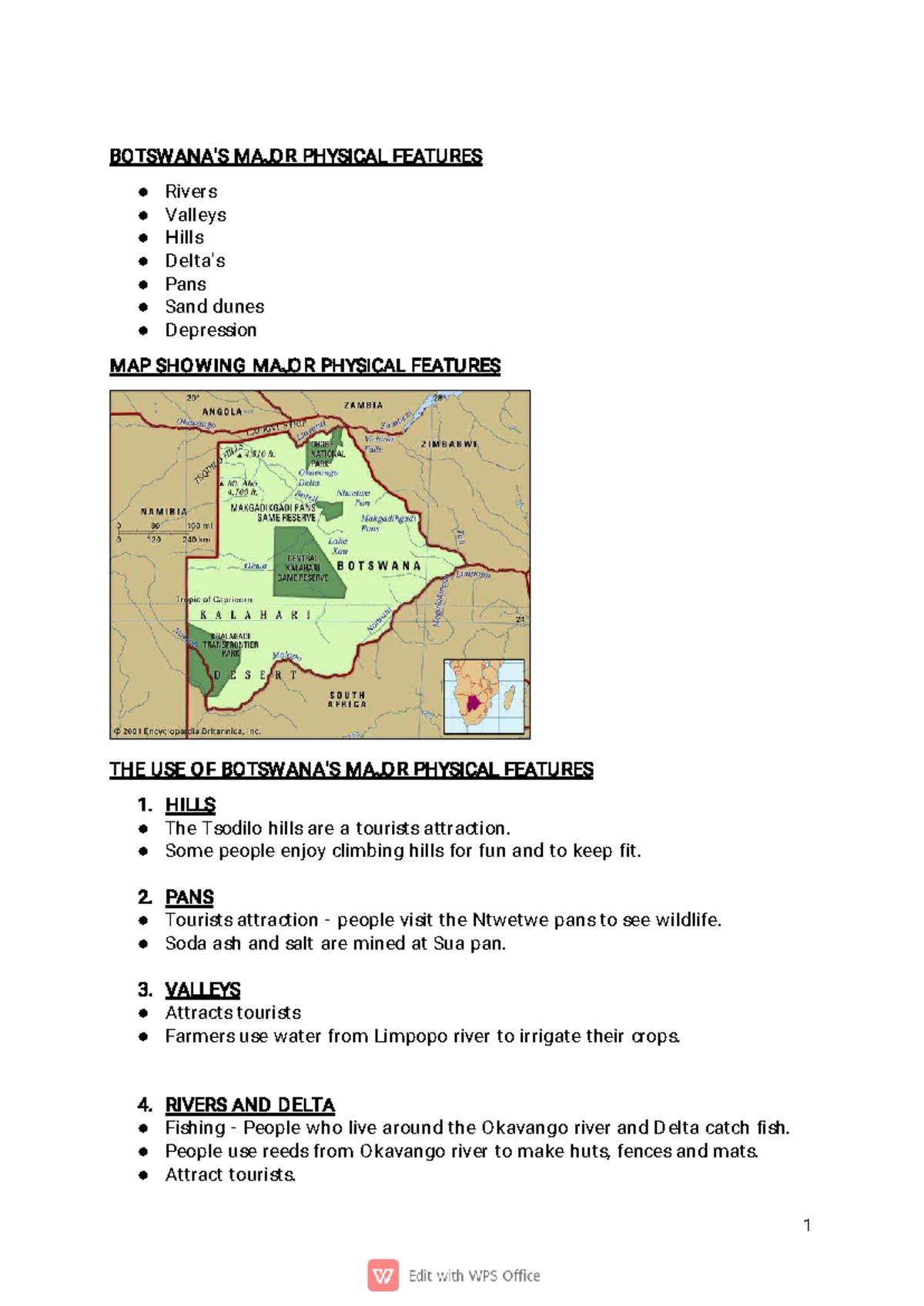 BOTSWANA'S MAJOR PHYSICAL FEATURES: A STUDY GUIDE (SMAJ) - Studocu