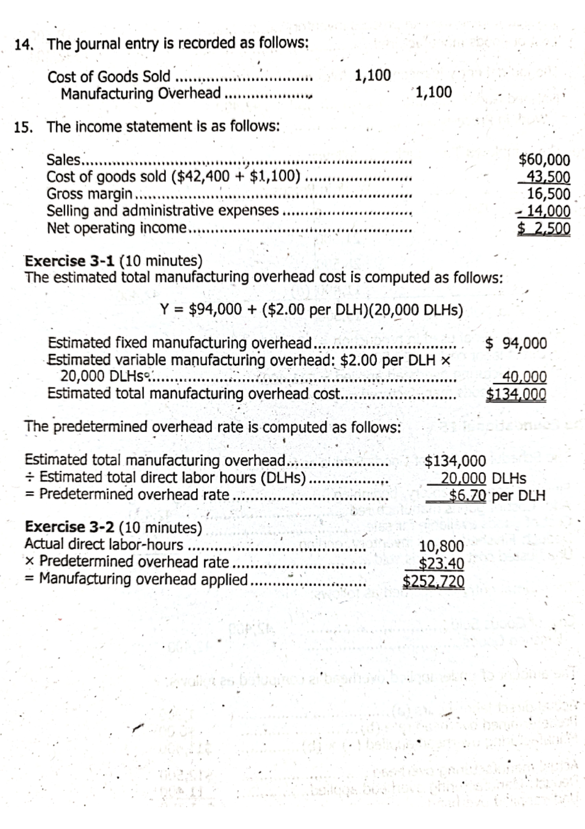 Managerial Accounting Solutions: Key Concepts from Chapter 3 - Studocu