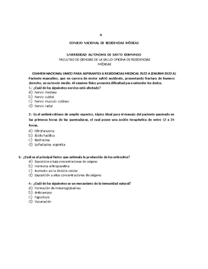 Enurm 2020 - Examen unico de residencia medica - CONSEJO NACIONAL DE ...