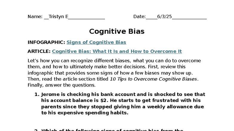 Cognitive Bias: Recognizing and Overcoming Biases - INFOGRAPHIC & Tips ...