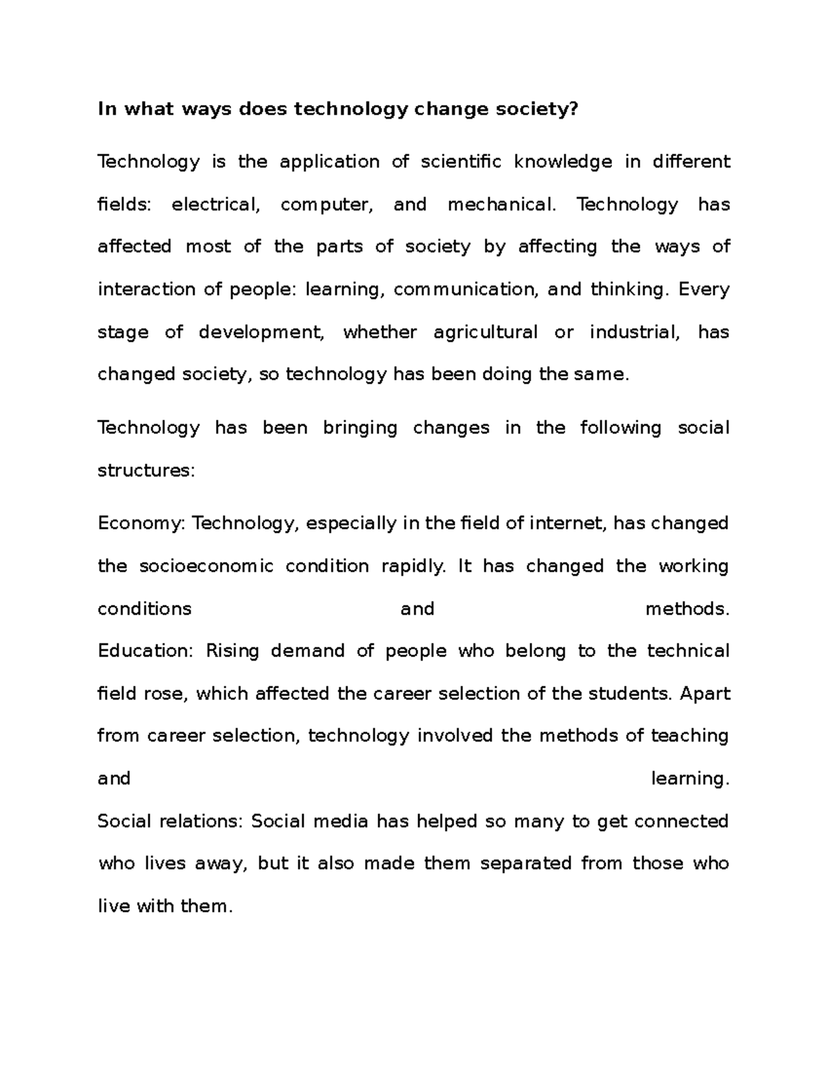 Society - Insights - In what ways does technology change society ...