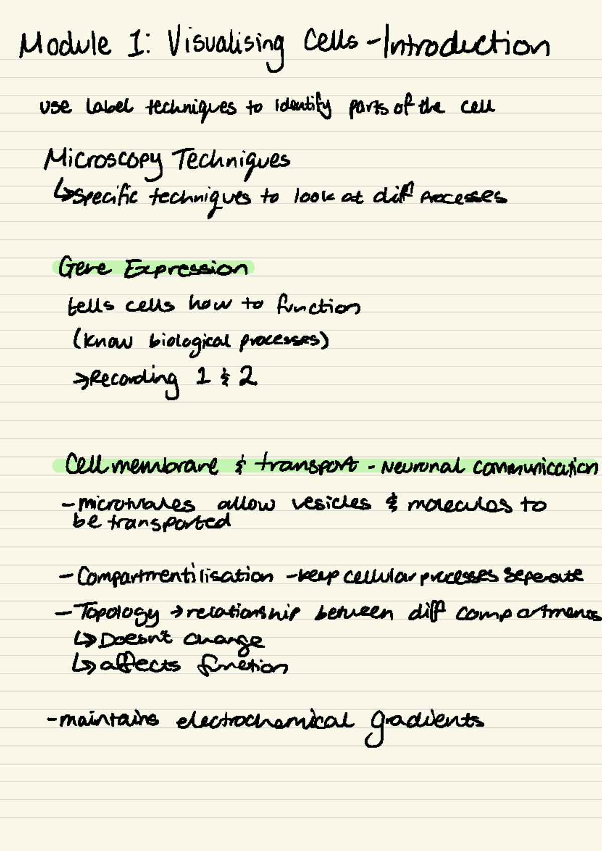 Cell Biology Notes: Module 1 - Introduction to Cell Structure ...