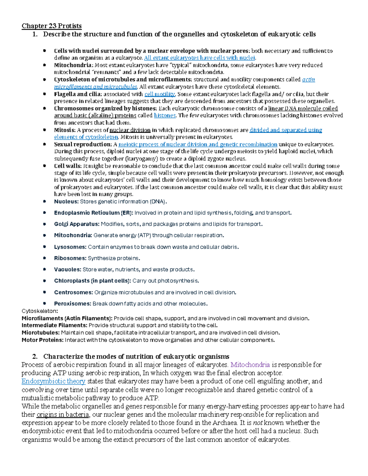 Final Exam Study Guide: Phylogenetic Origin & Roles of Fungi (BIOL 101) - Chapter 23 Protists 1 ...