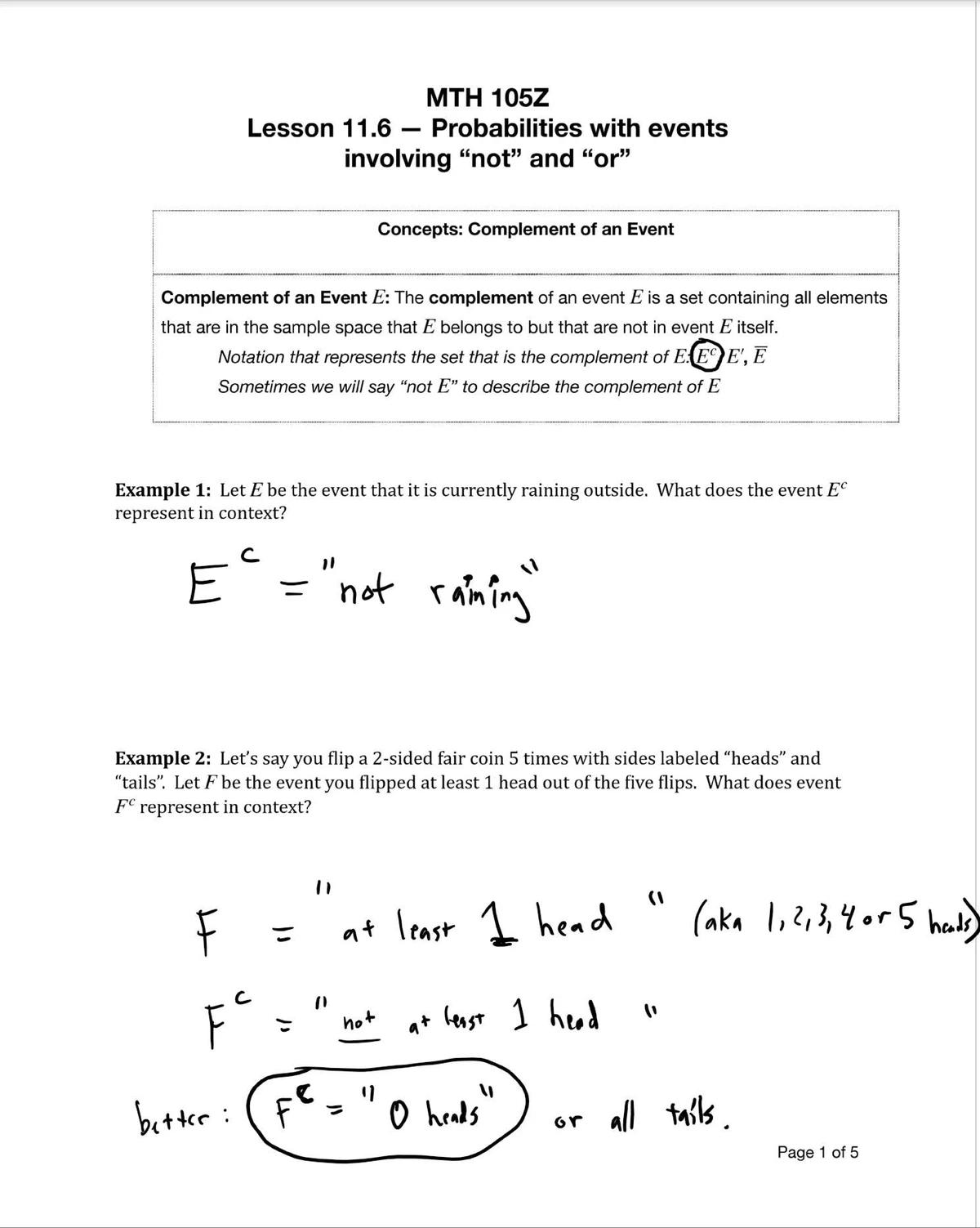 MTH 105Z Lesson 11.8: Understanding Expected Value Concepts and ...
