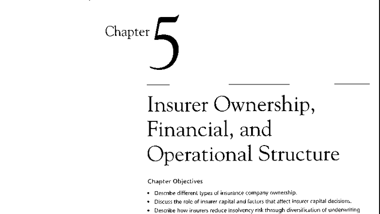 IRM 5 - Chapter 5: Insurer Ownership, Financial, and Operational ...