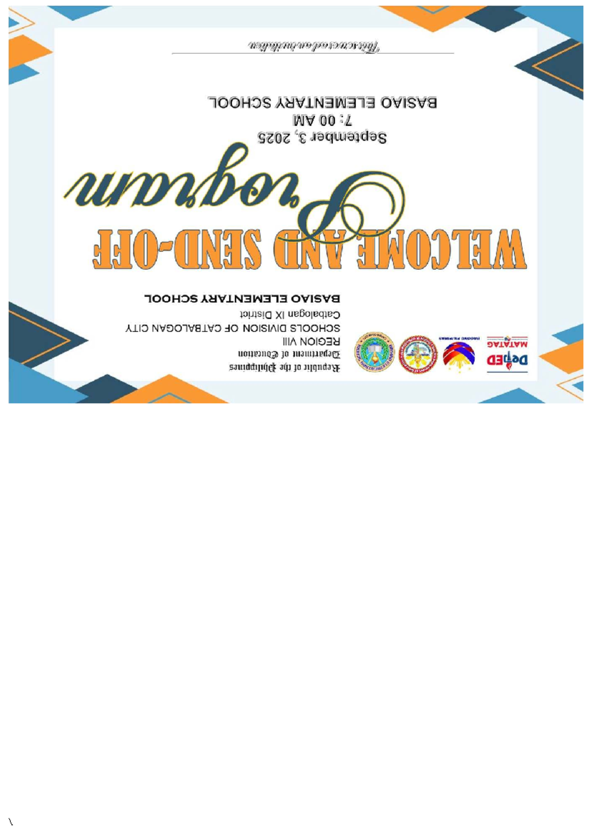 SEND OFF Program for New Principal Installation Ceremony - Studocu