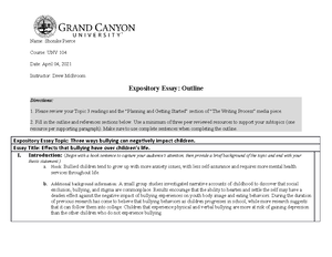 Expository Essay: The Negative Impacts of Bullying on Children - Studocu