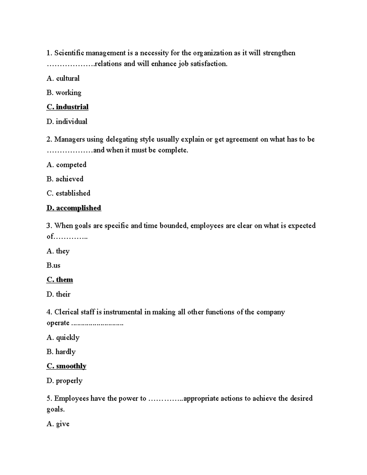 TACN 2 - Test on Scientific Management and Team Dynamics - Studocu