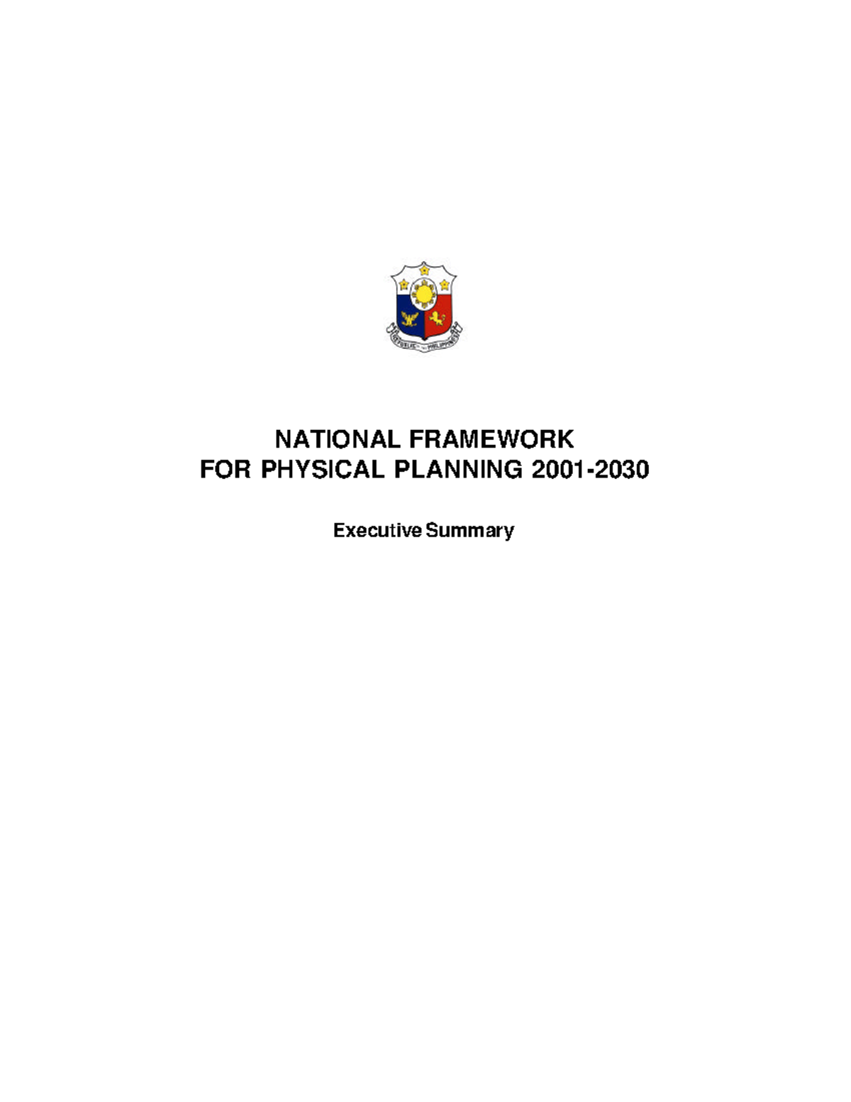 National Framework for Physical Planning: Executive Summary Overview ...