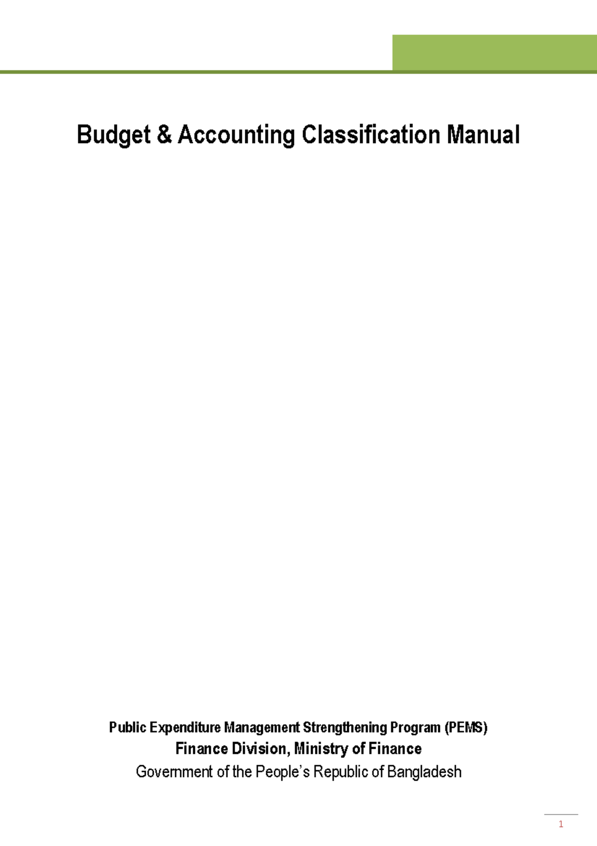 BACS Manual: Budget Accounting Classification System Overview and ...