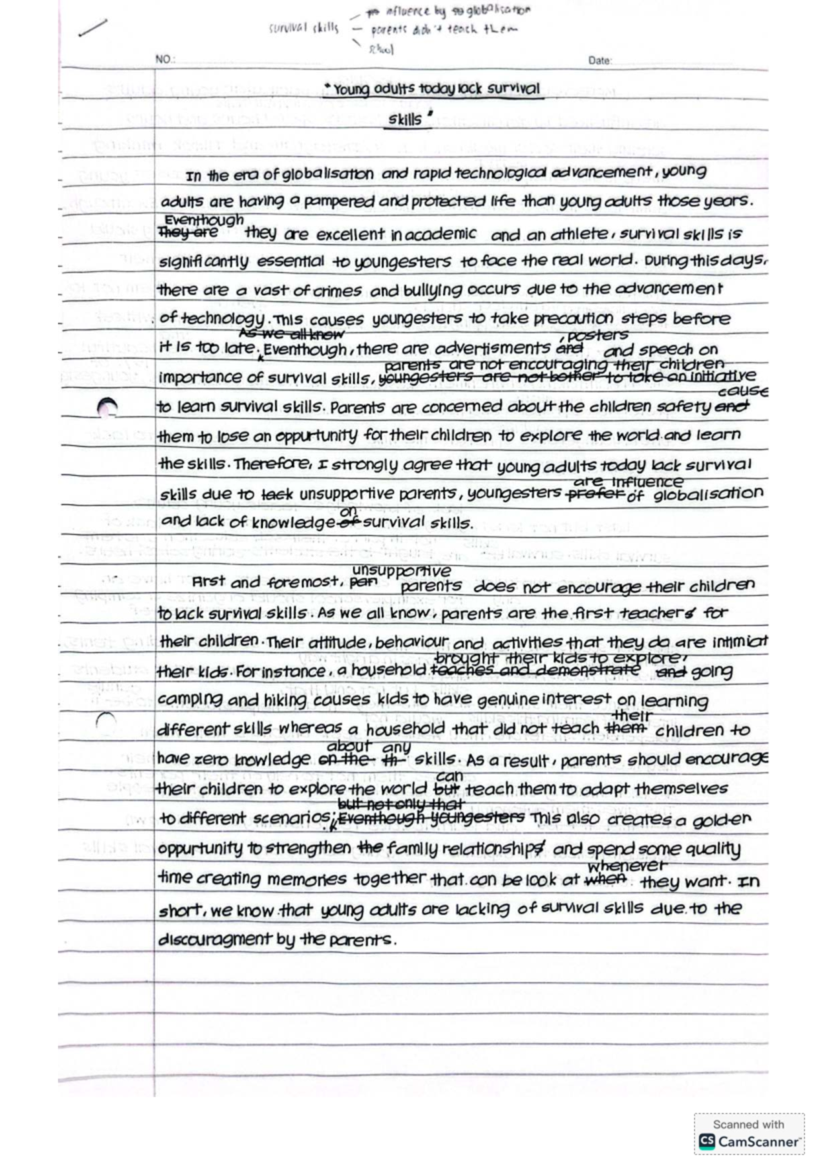 Influence of Globalisation on Young Adults' Survival Skills: A Study ...