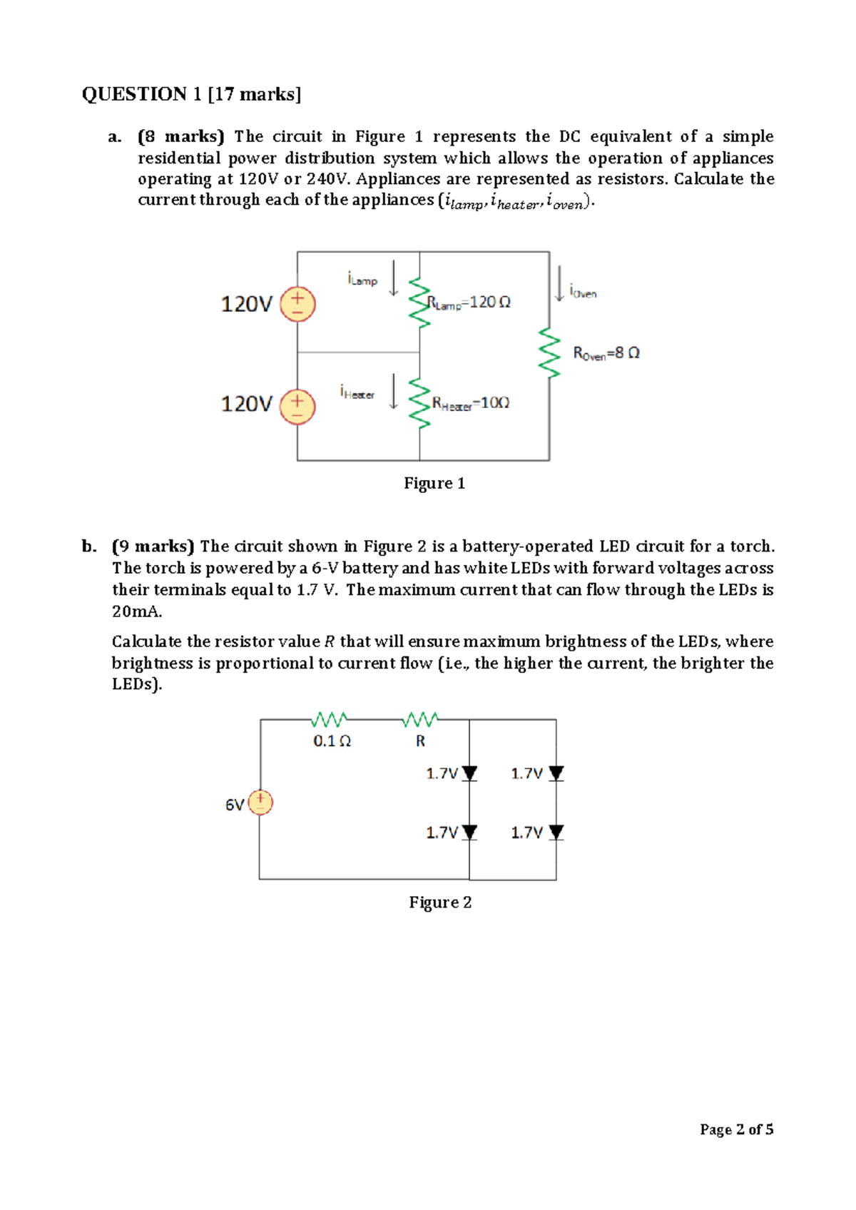 ELEC1111 Midterm Exam Sample: Circuit Analysis and Resistor ...