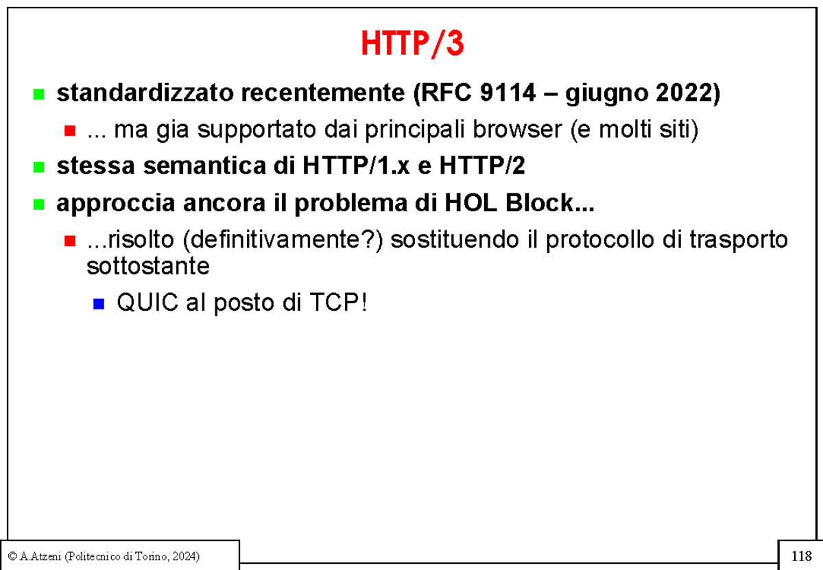 HTTP/3 e QUIC: Analisi e Vantaggi del Nuovo Protocollo di Trasporto - Studocu