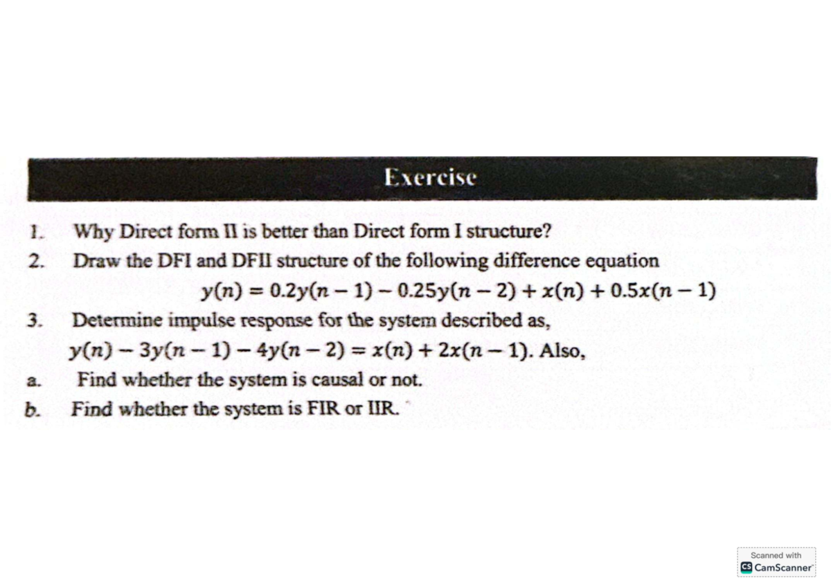 Tutorial 5: DSAP - Direct Form Structures & System Analysis - Studocu