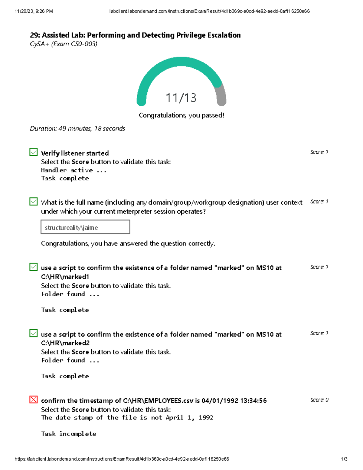 Cysa Cs0 003 Assisted Lab Privilege Escalation Detection