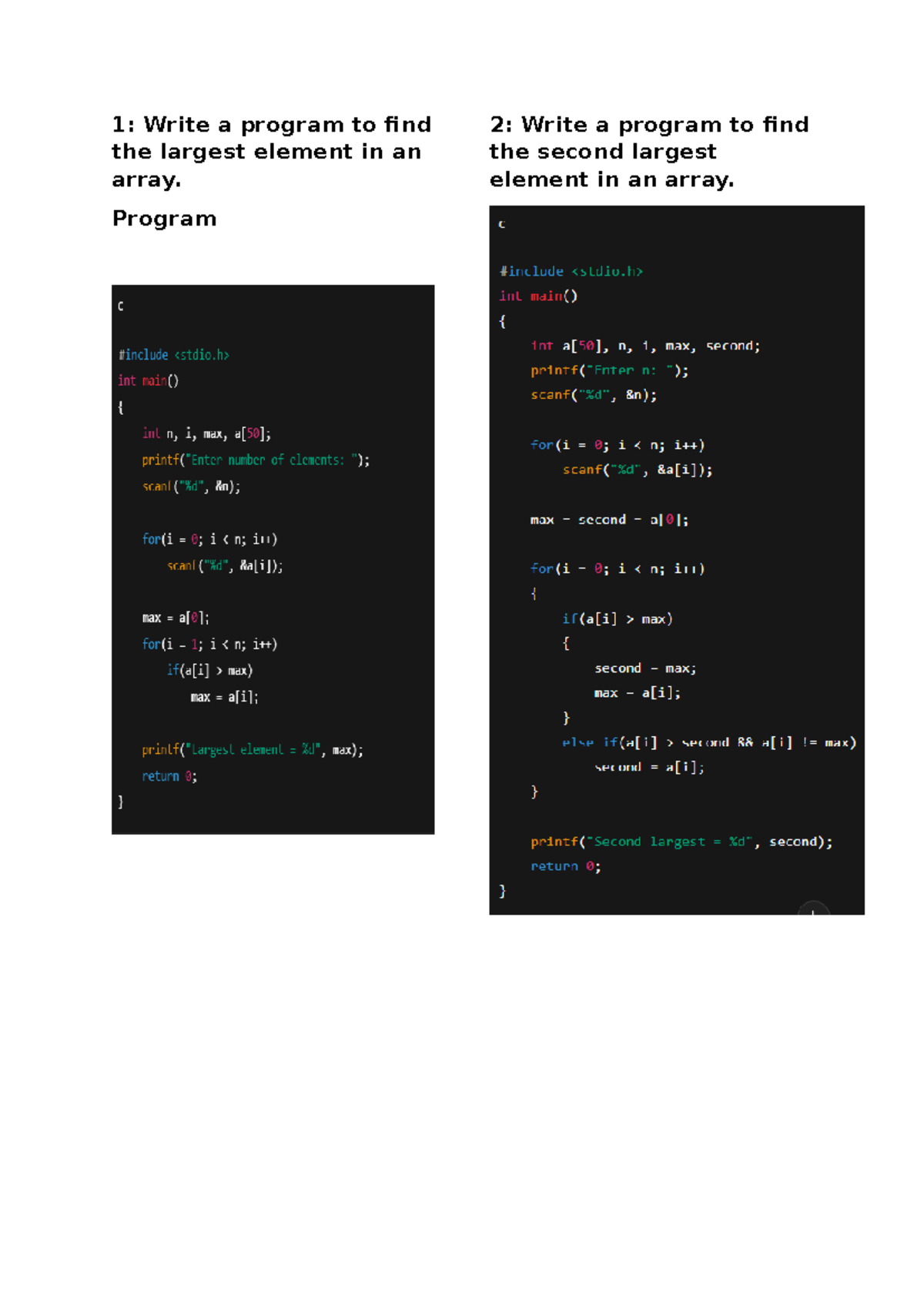 C Programming Important Questions and Solutions - Studocu