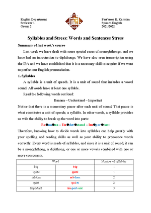 Resit- Exam2015 on spoken English S1 - 1 Exam on Spoken English (S1 ...