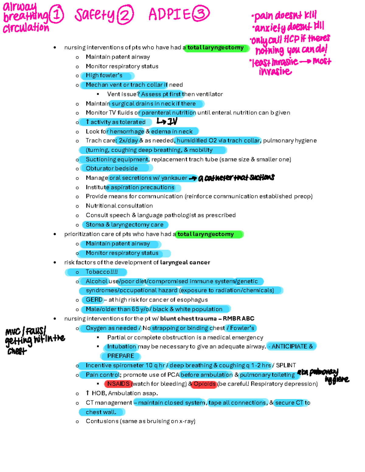 NRS 4310 Final Exam Study Guide: Laryngectomy & Trauma Care - Studocu