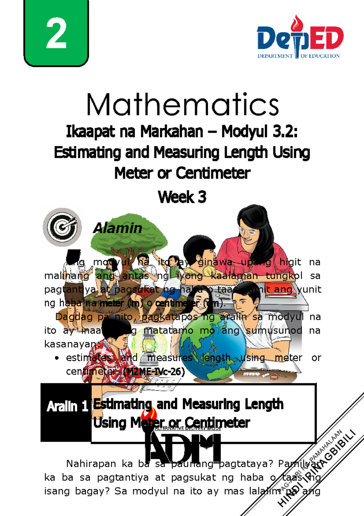 Math Grade 2 Q4 Module 3.2: Estimating & Measuring Length (Week 3 ...