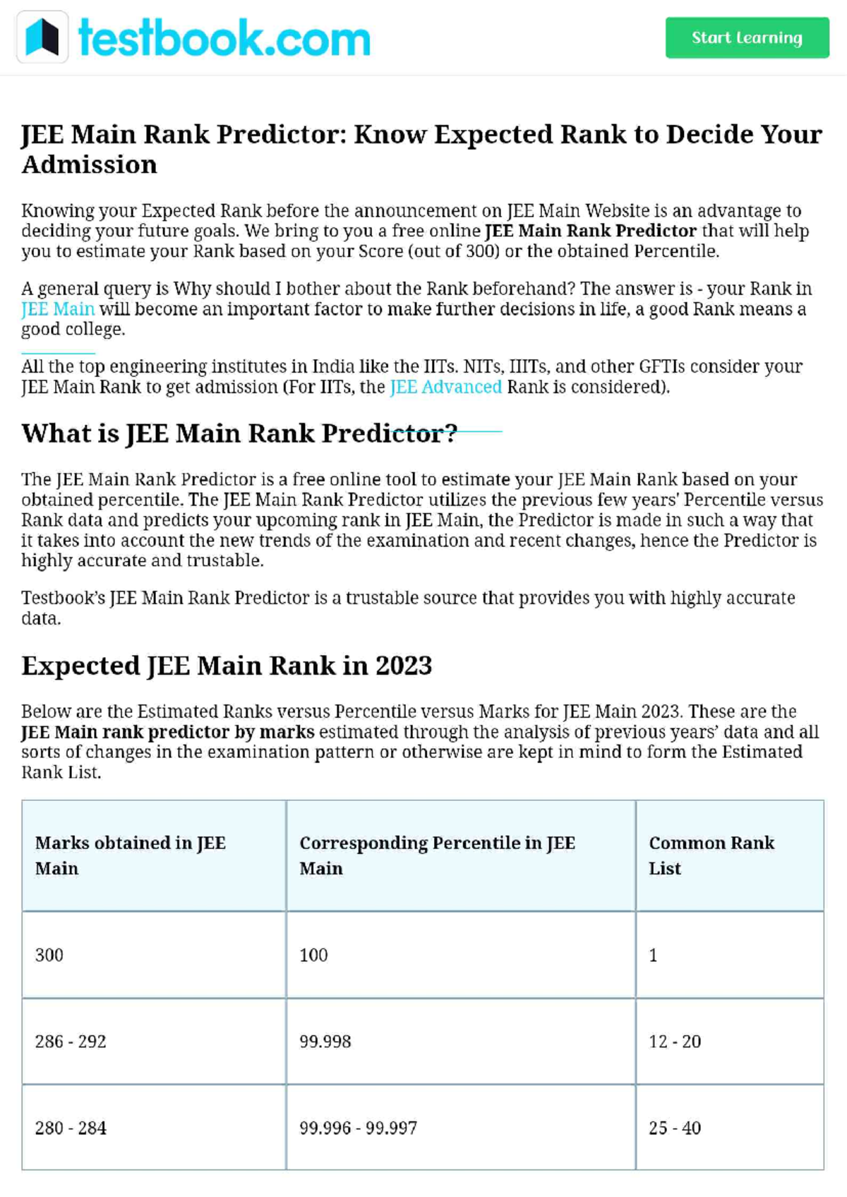 JEE Main Rank Predictor 2023: Estimate Your Admission Rank Effectively ...