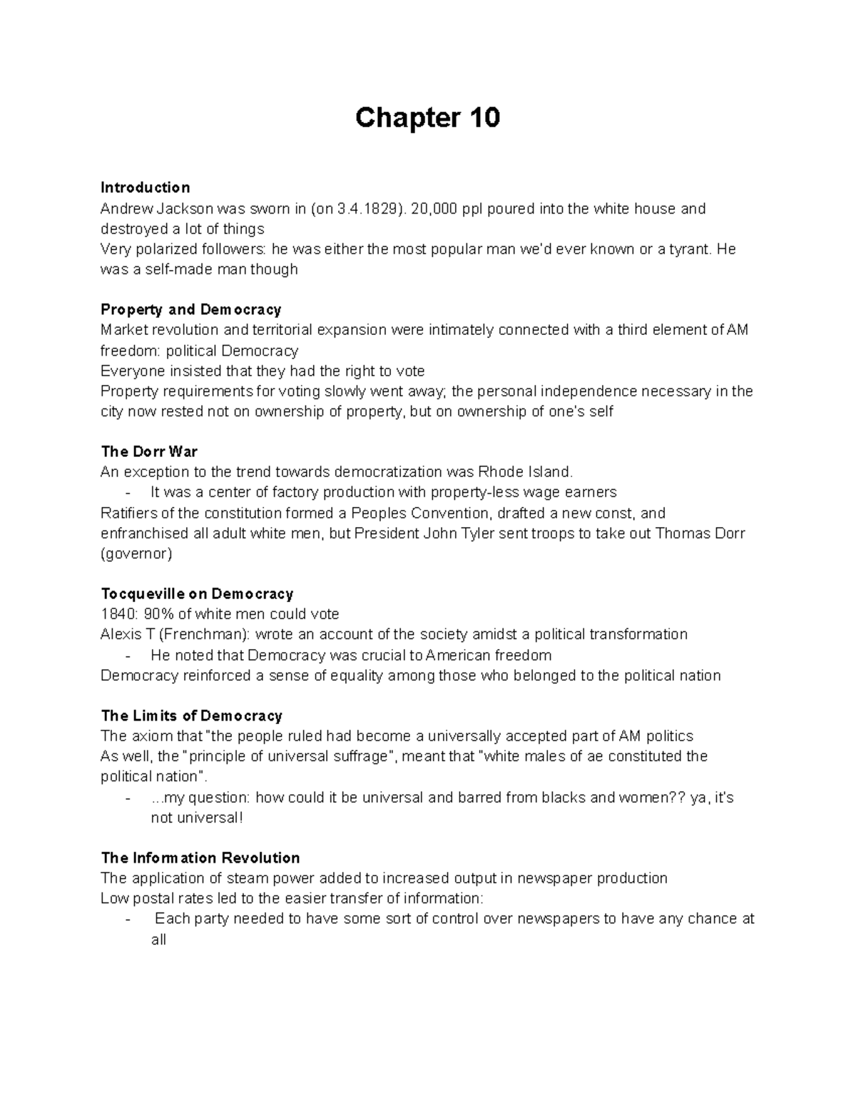Chapter 10 Summary Notes on American Democracy and Politics - Studocu