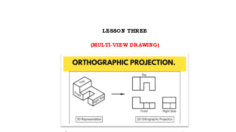 ENGR 101: Lesson 3 - Understanding Orthographic Projections - Studocu