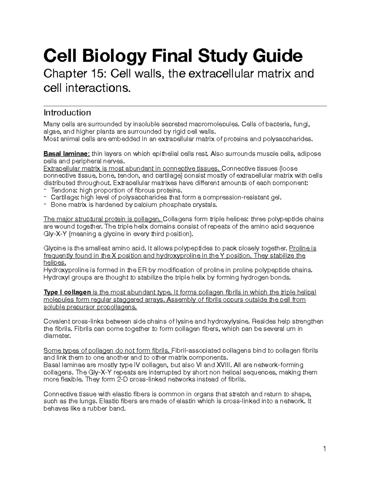 Cell Biology Final Review: Key Concepts from Chapters 15 & 16 - Studocu