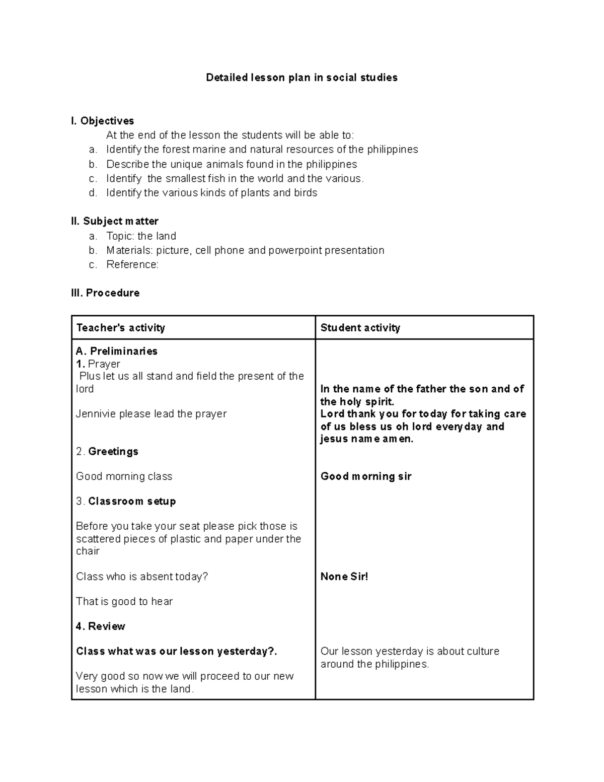Detailed Lesson Plan in Social Studies - Grade 5 - Studocu
