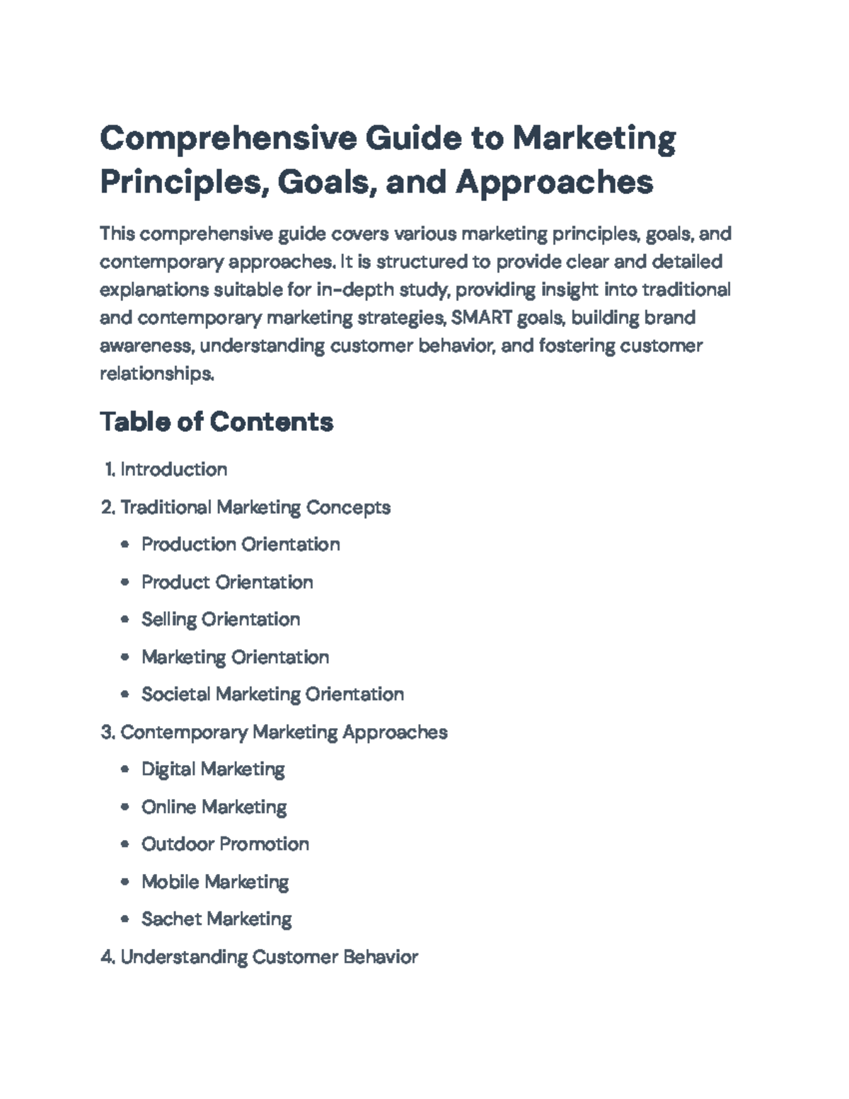 Comprehensive Marketing Guide: Principles, Strategies & Goals (MKT 101 ...
