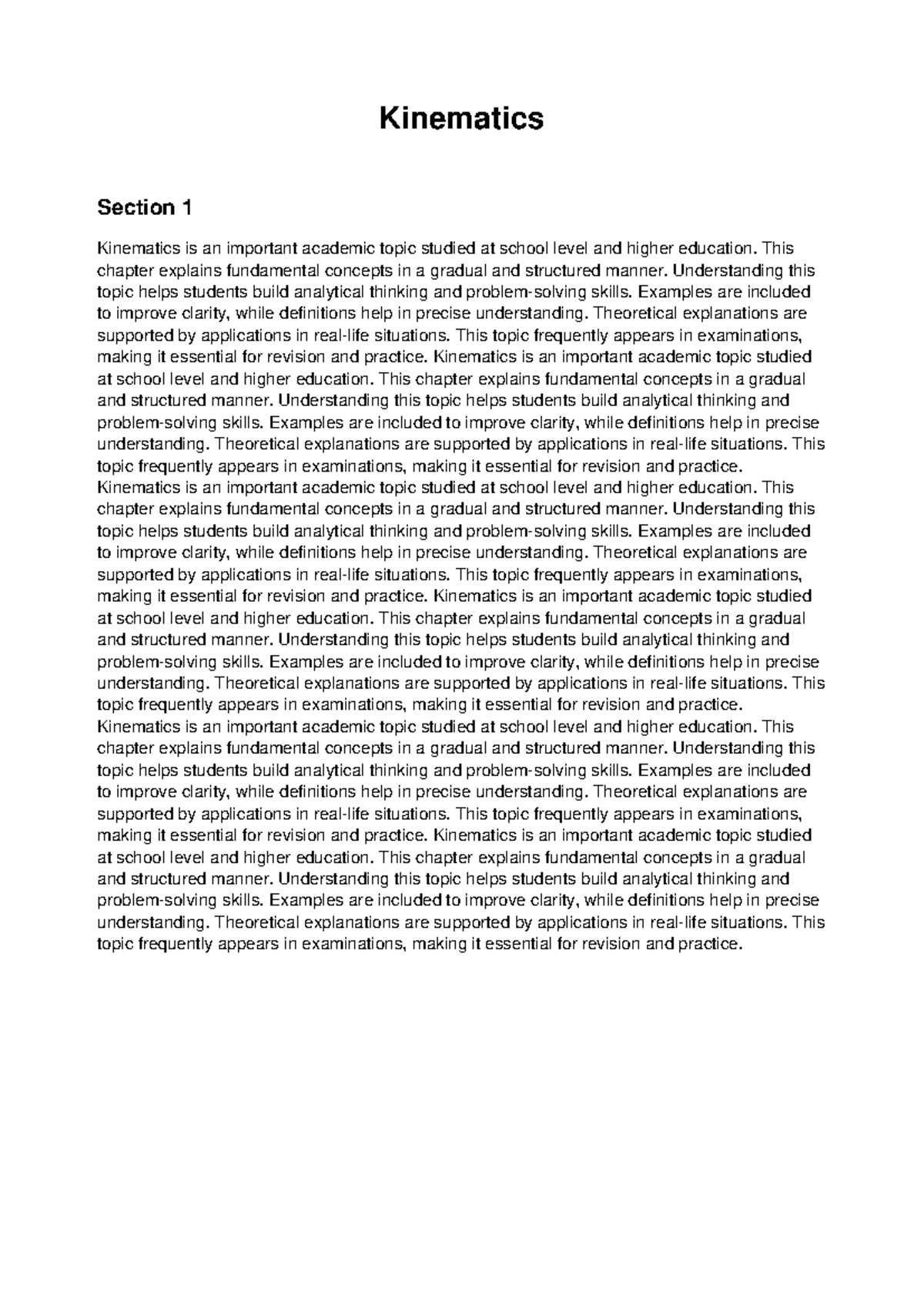Kinematics Study Guide: Key Concepts and Applications - Studocu