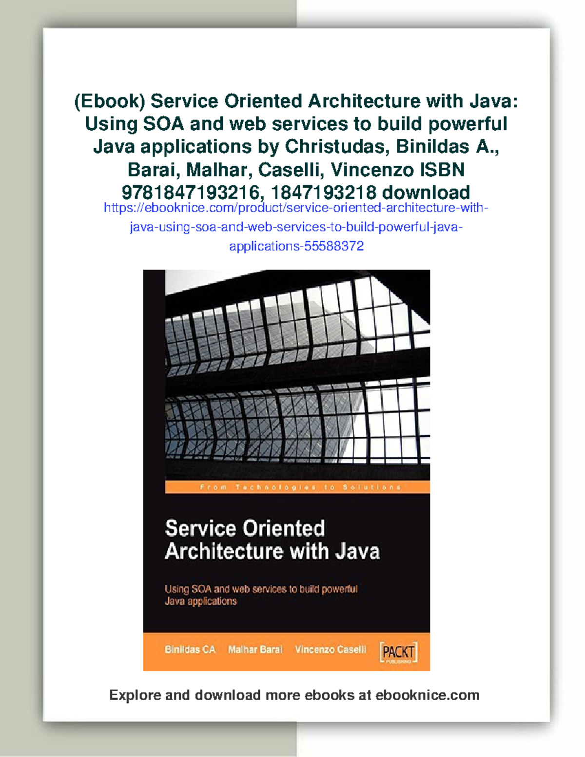 Service Oriented Architecture with Java: SOA & Web Services Guide - Studocu