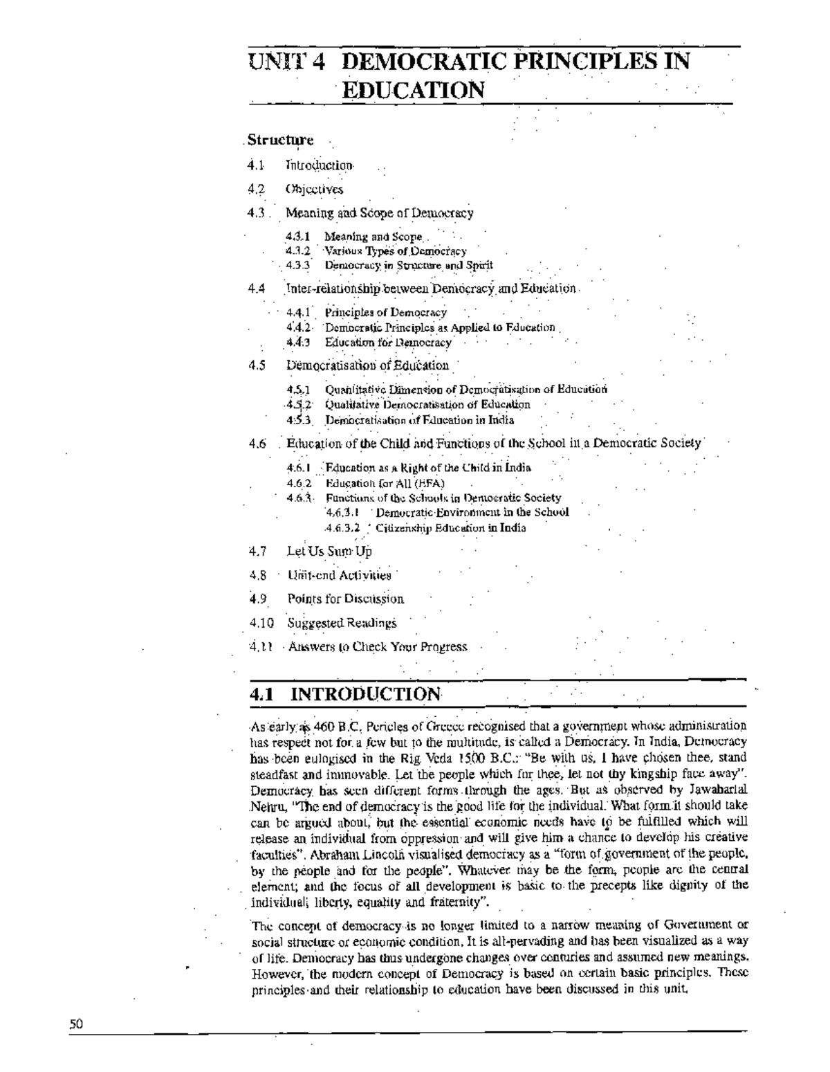 Unit 4: Democratic Principles in Education and Their Relevance - Studocu