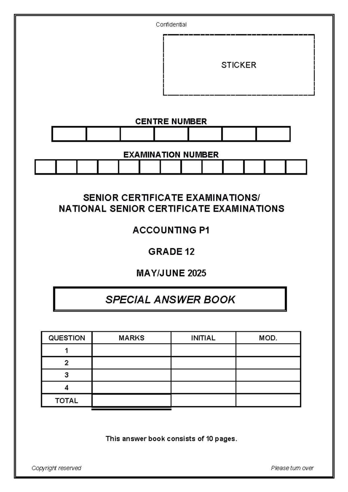 Accounting P1 May-June 2025 Answer Book for Grade 12 Exams - Studocu