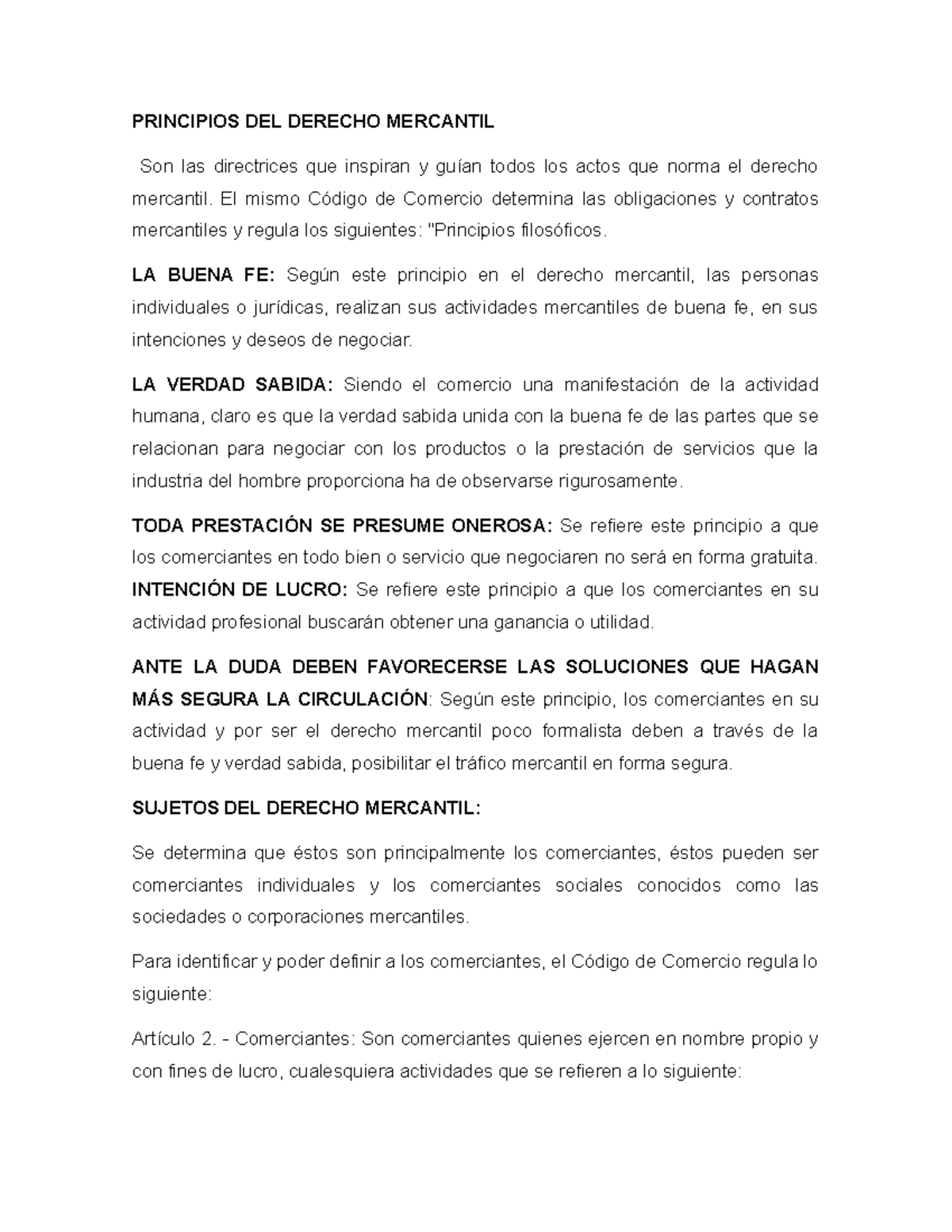 Principios del Derecho Mercantil: Fundamentos y Normas Esenciales - Studocu