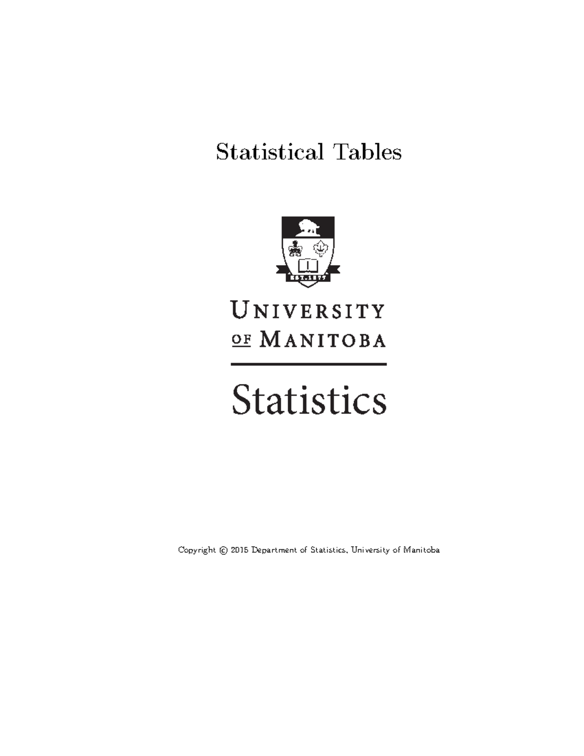 Statistical Tables - good for u - Statistical Tables Statistics ...