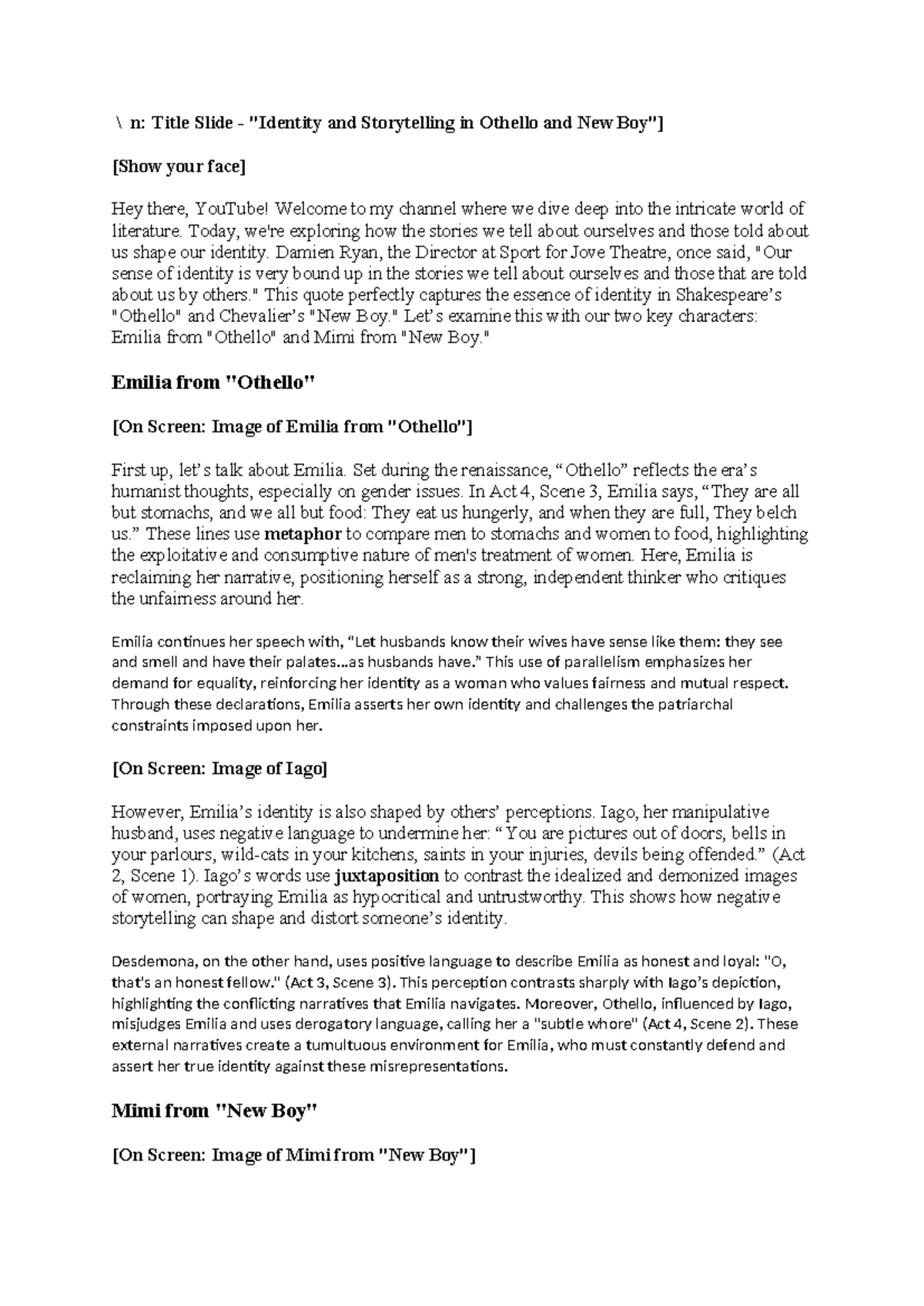 essay for resemary dobson - \ n: Title Slide - "Identity and ...