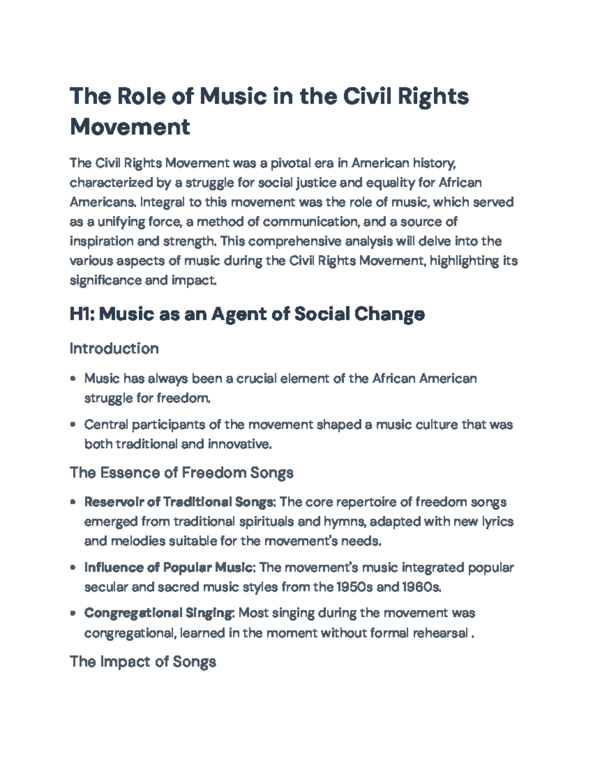 The Role of Music in the Civil Rights Movement: An Analytical Overview ...