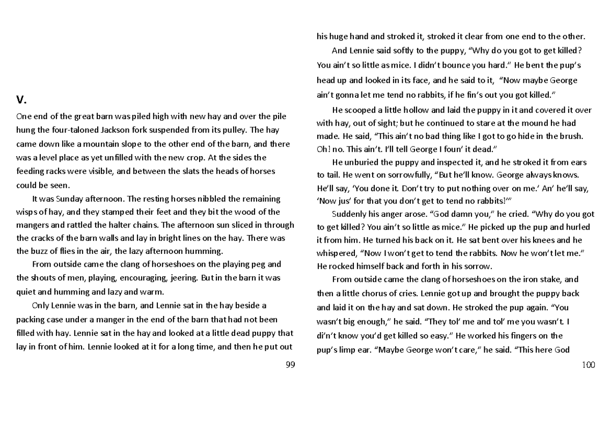 OMAM Chapter V Analysis and Summary - ENG 101 - Studocu