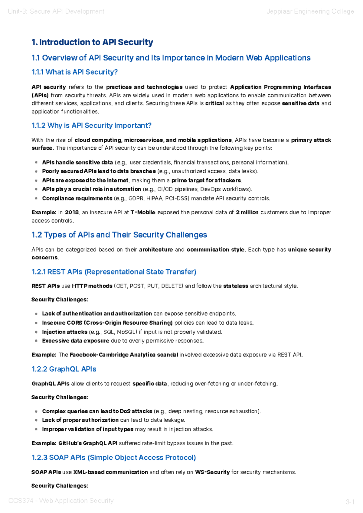 CCS374 Web Application Security: Secure API Development Overview - Studocu