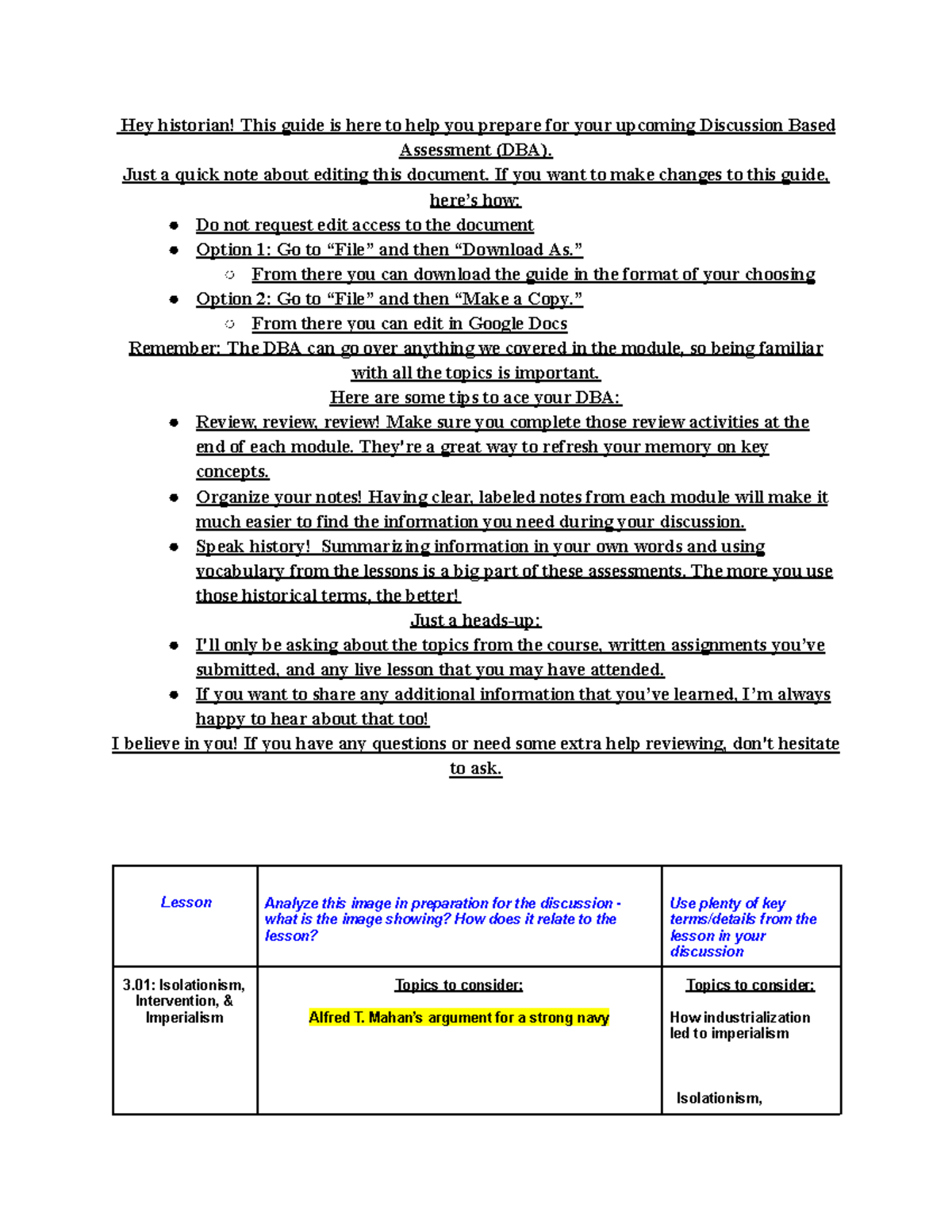 Module 3 DBA Guide: Tips for Success in Discussion Assessments - Studocu