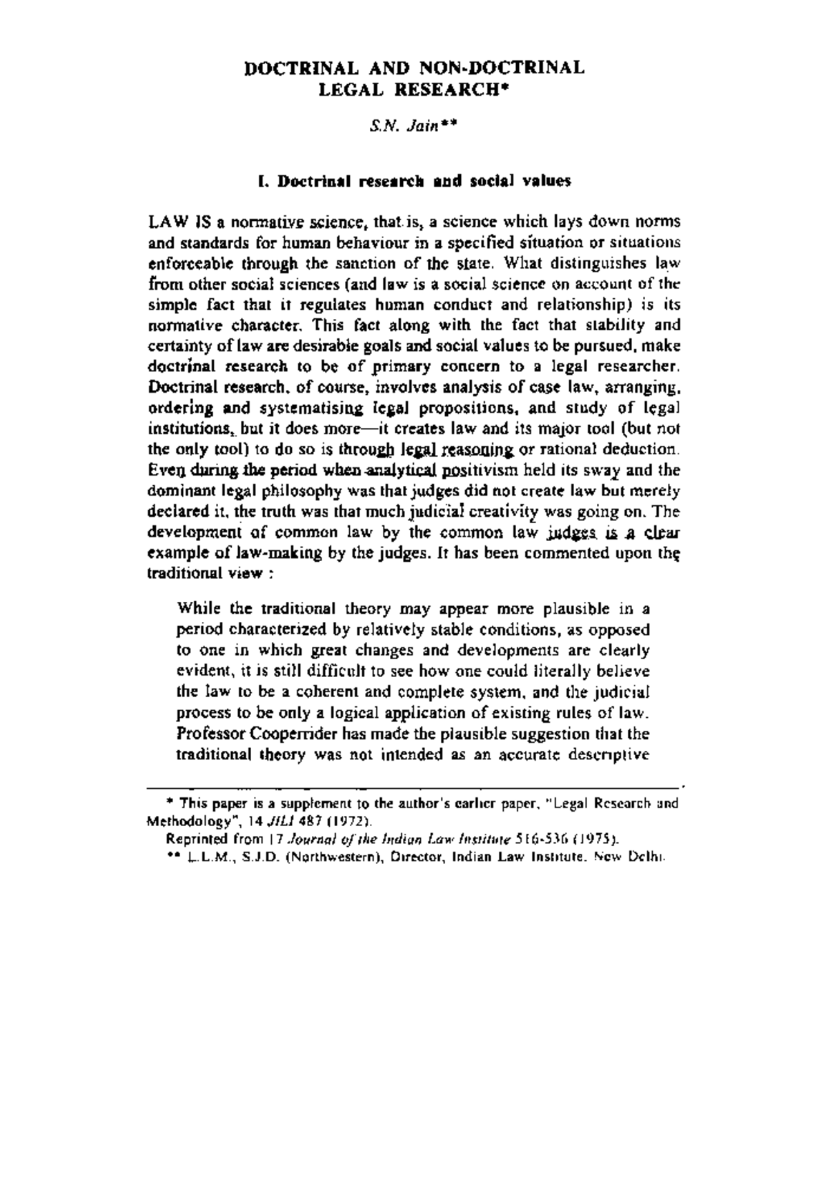 Doctrinal and Non-Doctrinal Legal Research: Insights and Analysis - Studocu