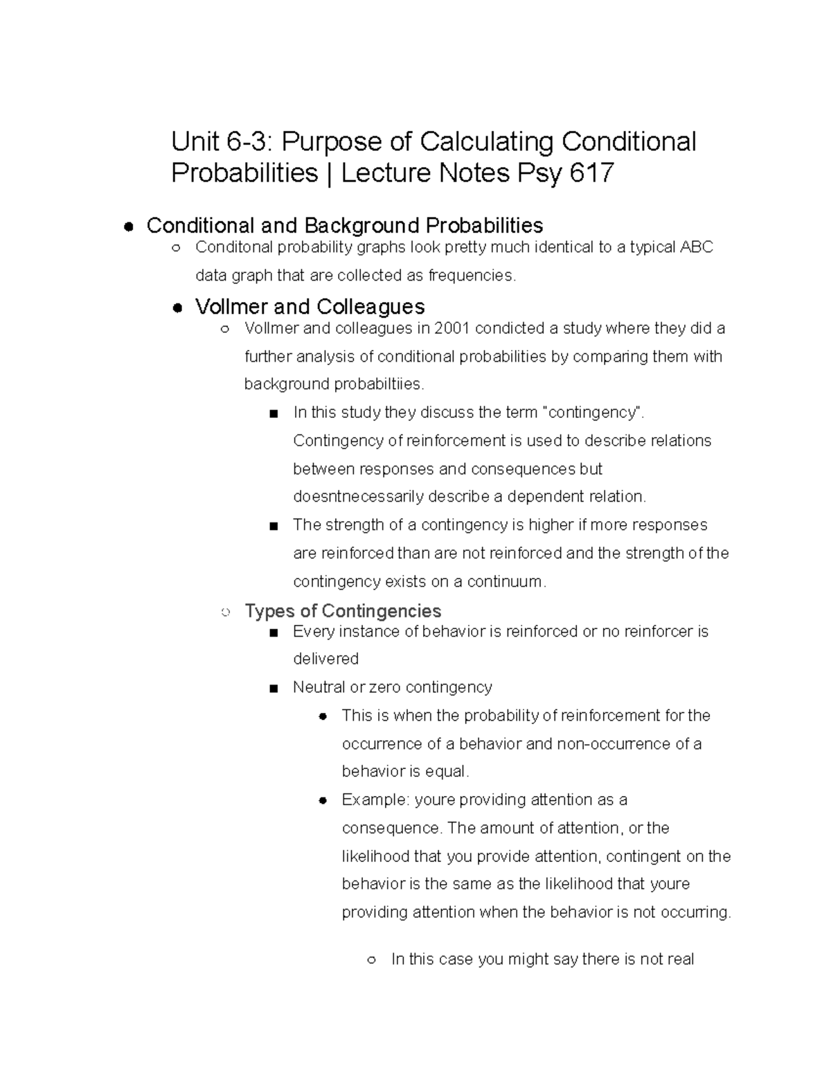 Unit 6-3: Understanding Conditional Probabilities in Lecture Notes Psy ...