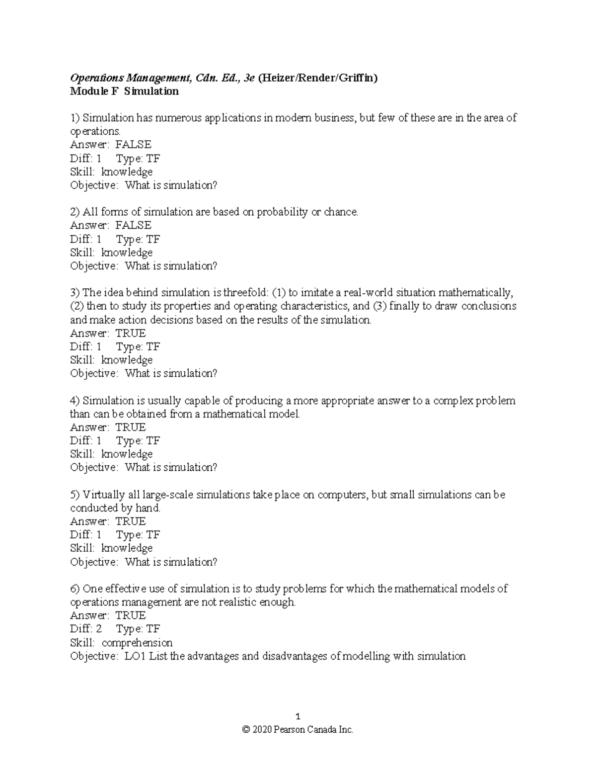 Module F: Operations Management Simulation Concepts and Techniques ...