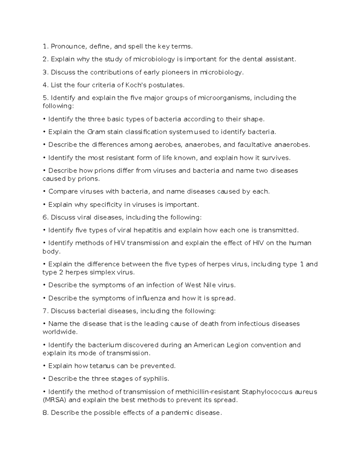Microbiology in Dentistry (Course Code: DENT 101): Key Concepts ...