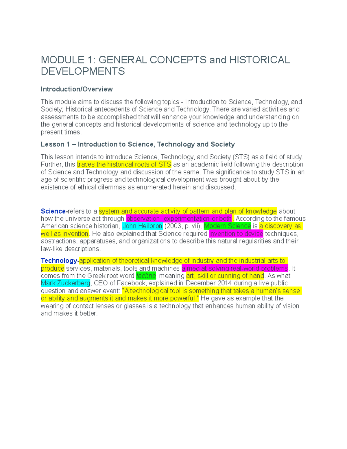 Module 1 General Concepts and Historical Developments - MODULE 1 ...