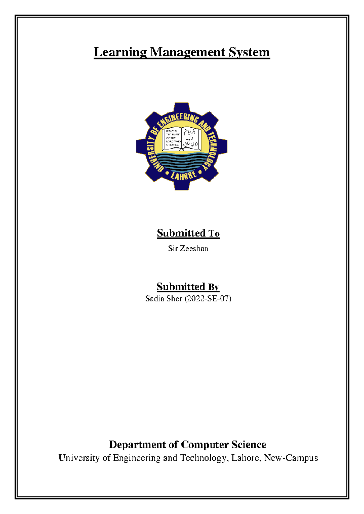 2022-SE-07 - Assignment - Learning Management System Submitted To Sir ...