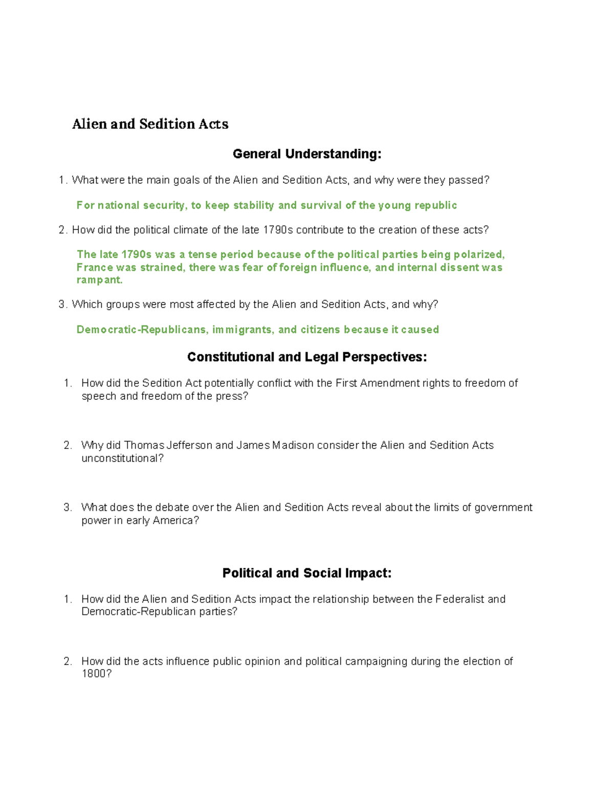 Alien and Sedition Acts Overview: Goals, Impact, and Controversies ...